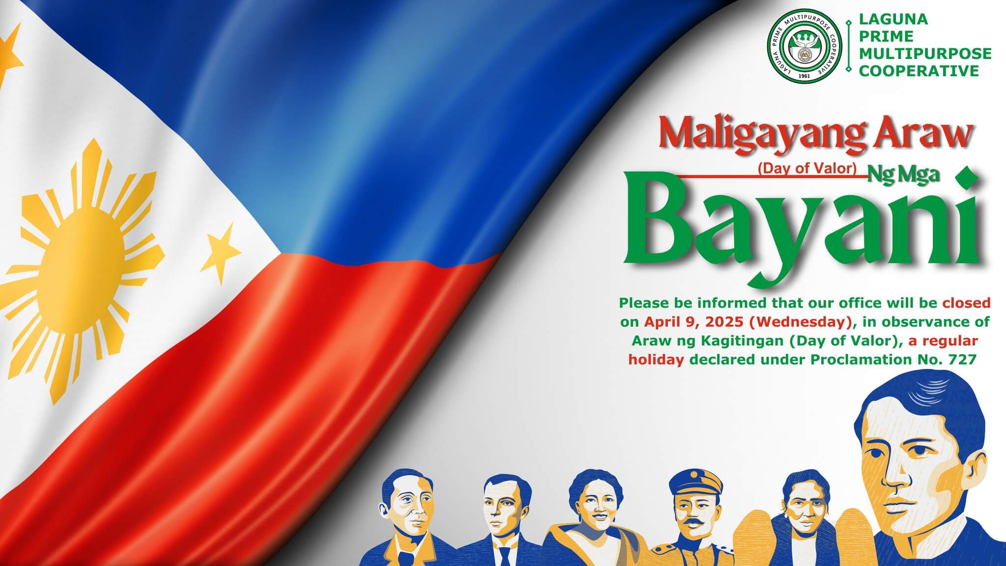 Holiday Announcement Araw ng Kagitingan 2025 - LPMPC