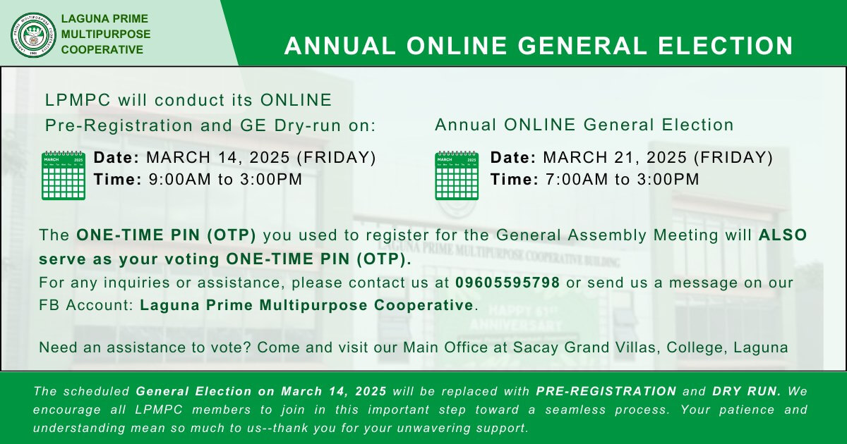 GE 2025 Schedule Announcement - LPMPC