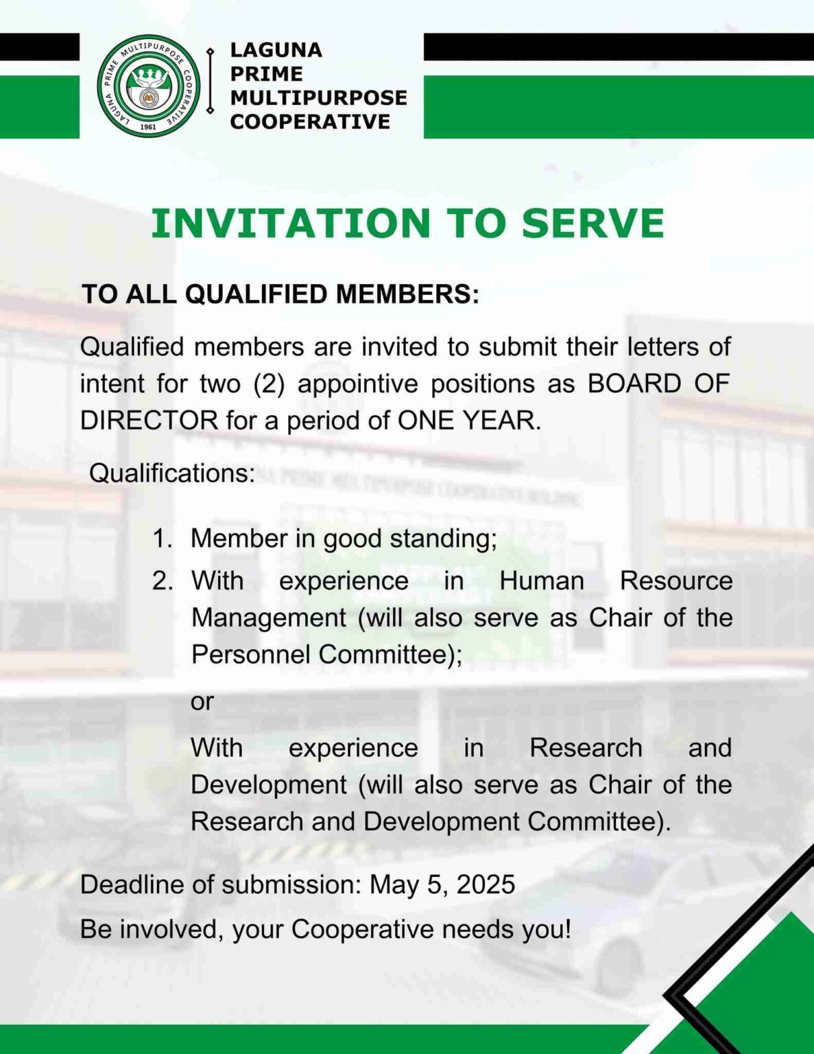 Invitation to Serve - LPMPC