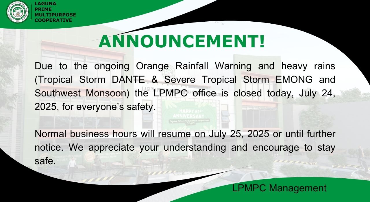 Office Closure Advisory: July 24, 2025 - LPMPC