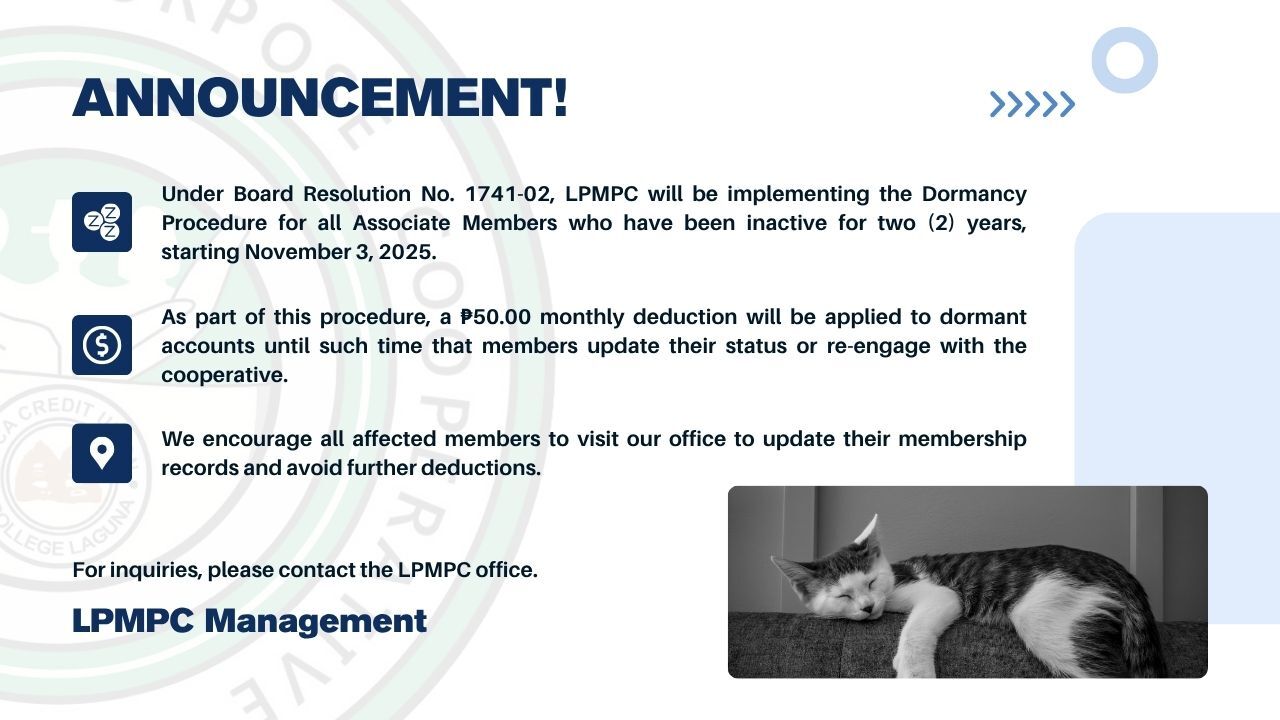 Keeping Memberships Active: LPMPC Implements Dormancy Procedure - LPMPC